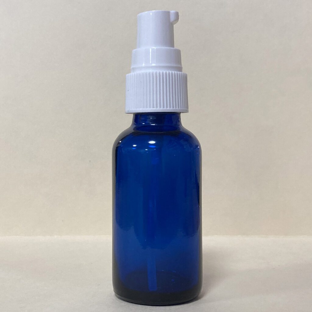 1 Oz Glass Cobalt Boston Round Bottle W White Treatment Pump Living 1 Oz Glass Cobalt Boston Round Bottle W White Treatment Pump Living